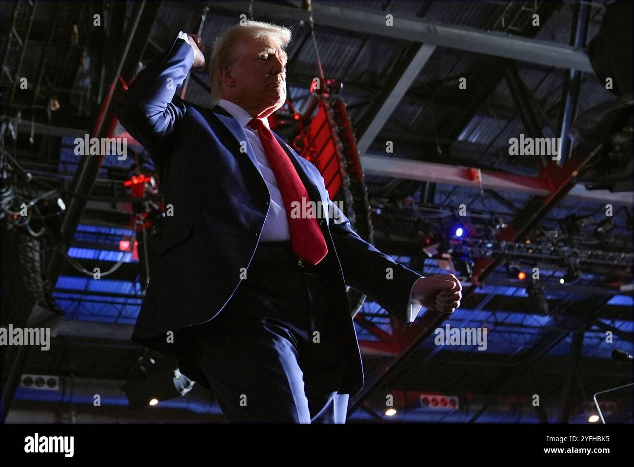 Republican presidential nominee former President Donald Trump dances ...