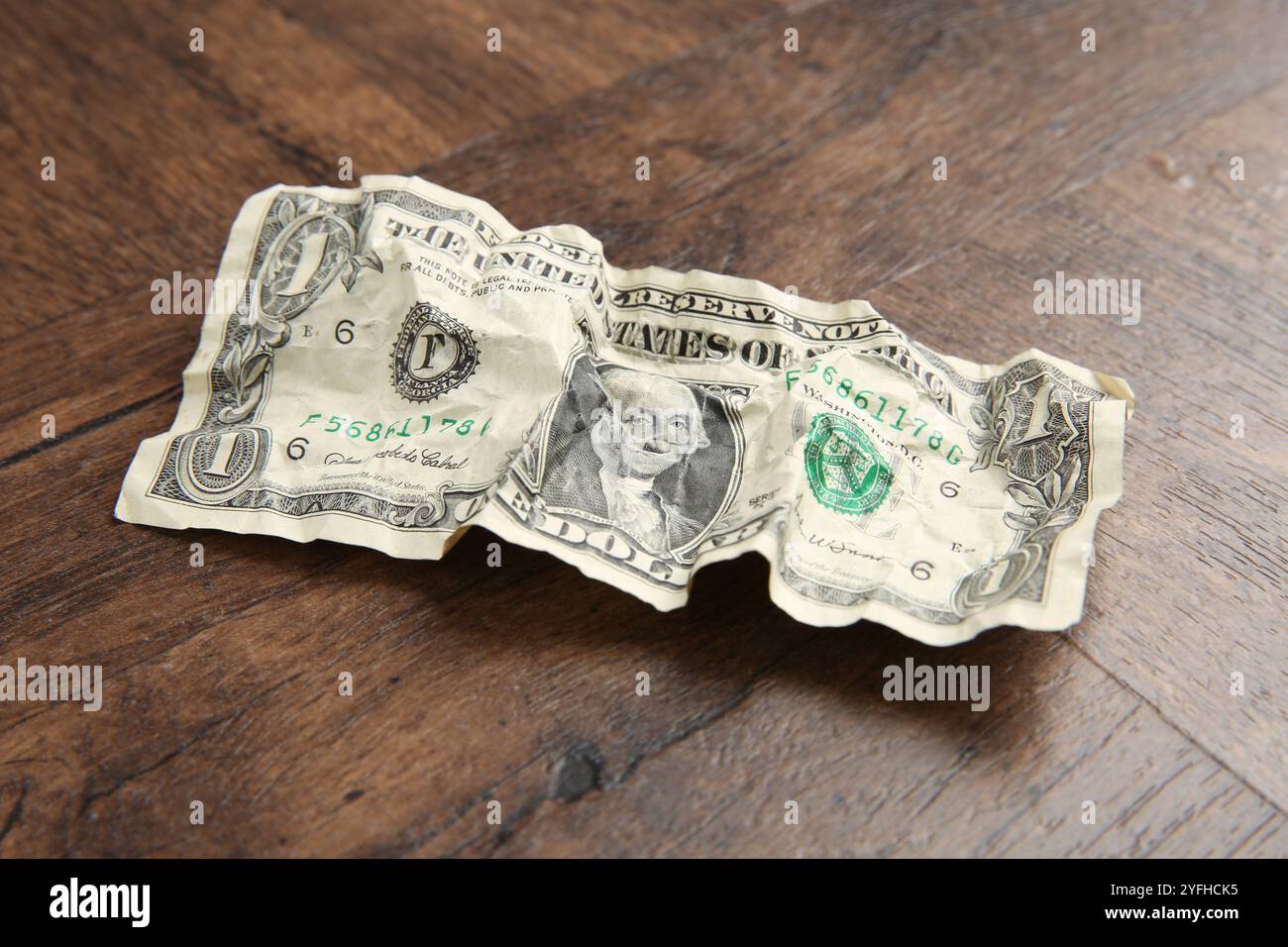 Crumpled dollar banknote on hi-res stock photography and images - Alamy