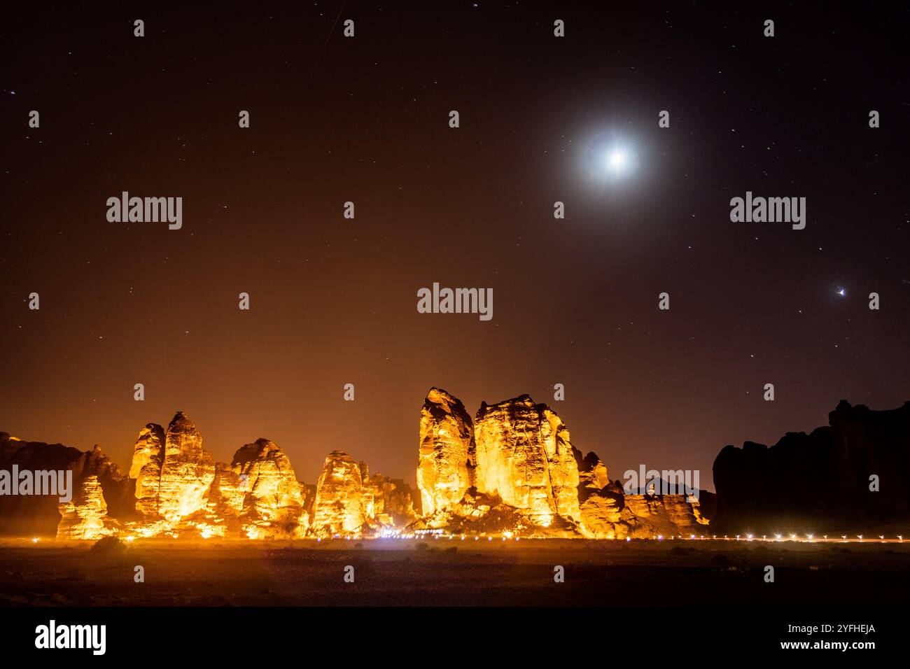 Night view of rock formations near Al Ula, Saudi Arabia Stock Photo - Alamy