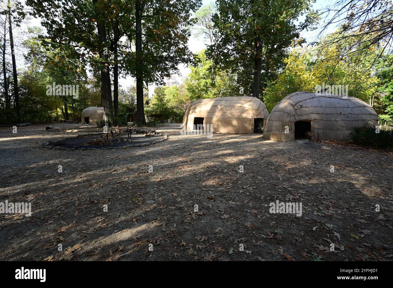 Yehakhin huts, single-family homes, of the re-created Powhatan Indian ...
