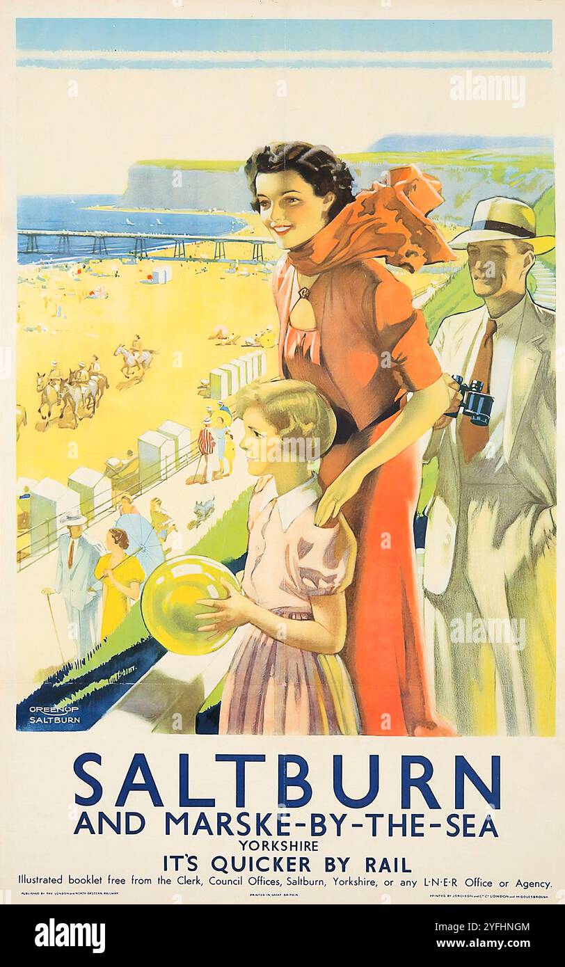 Saltburn and Marske-by-the-Sea, Yorkshire "It's Quicker by Rail ...