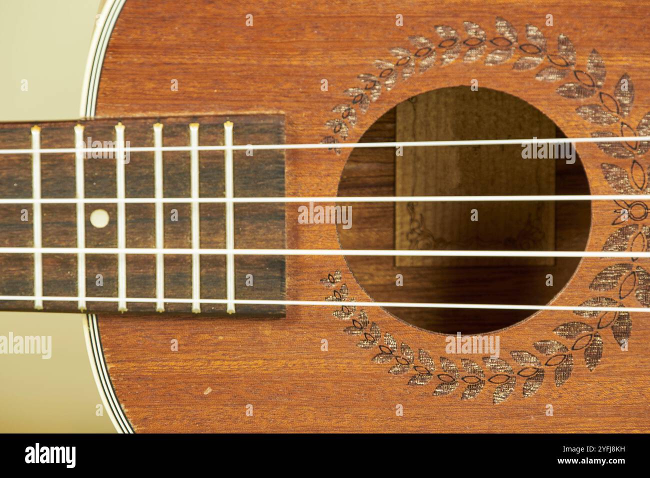 Ukulele. Hawaiian instrument that resembles a guitar but smaller in ...