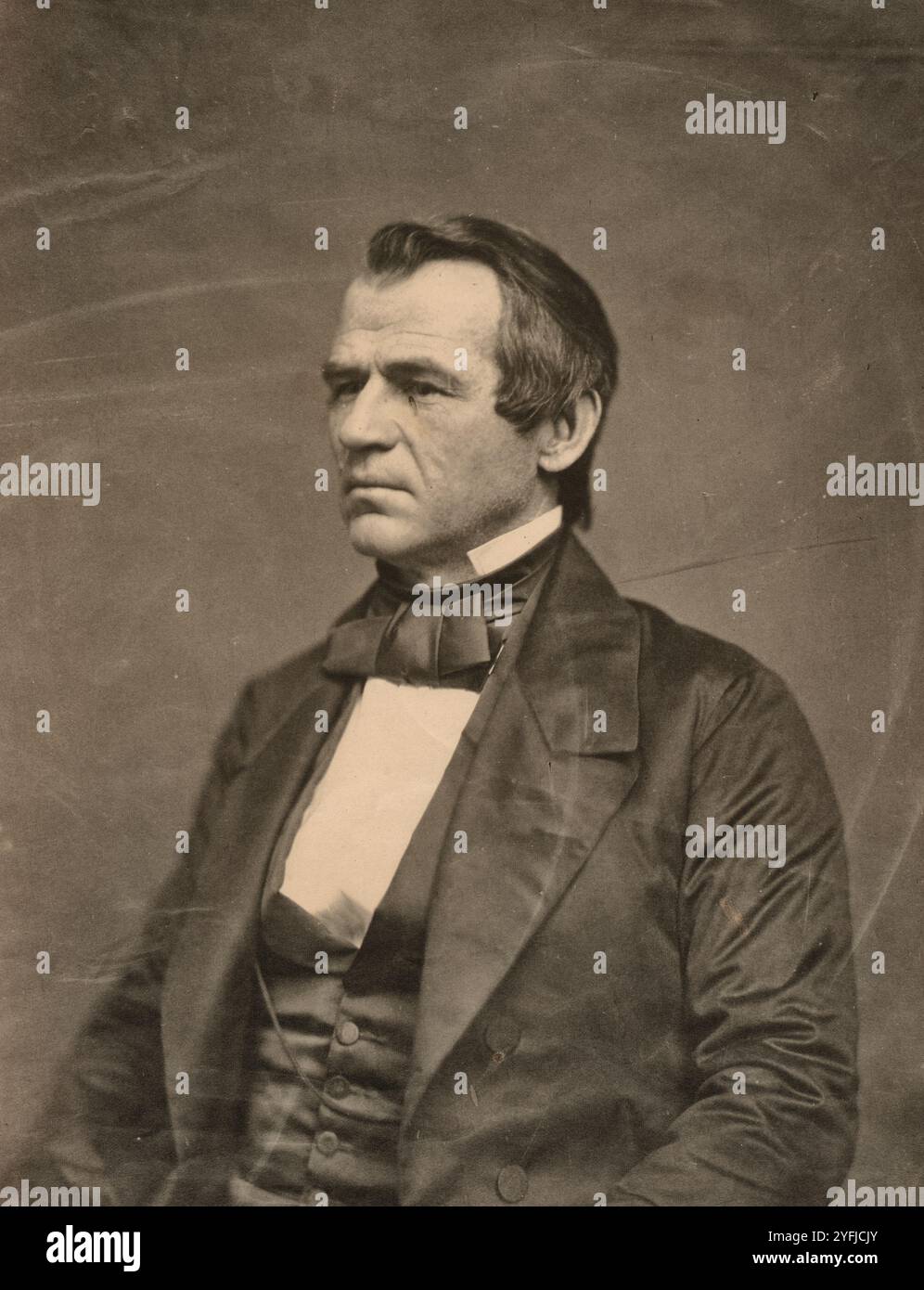 Andrew Johnson, half-length portrait, seated, facing left, 1860 Stock Photo - Alamy