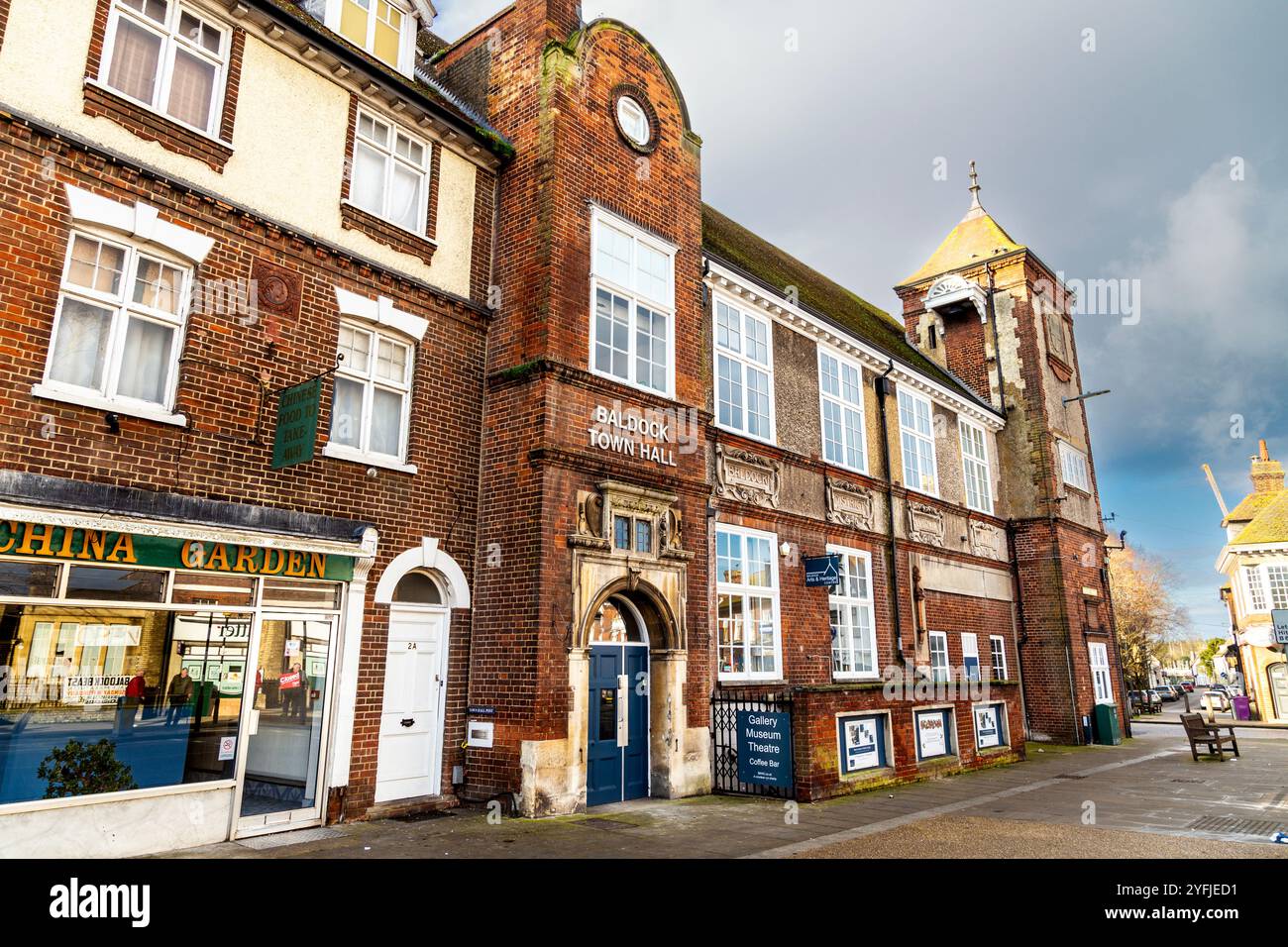 Red brick Baldock Town Hall (Arts and Heritage Centre) building ...