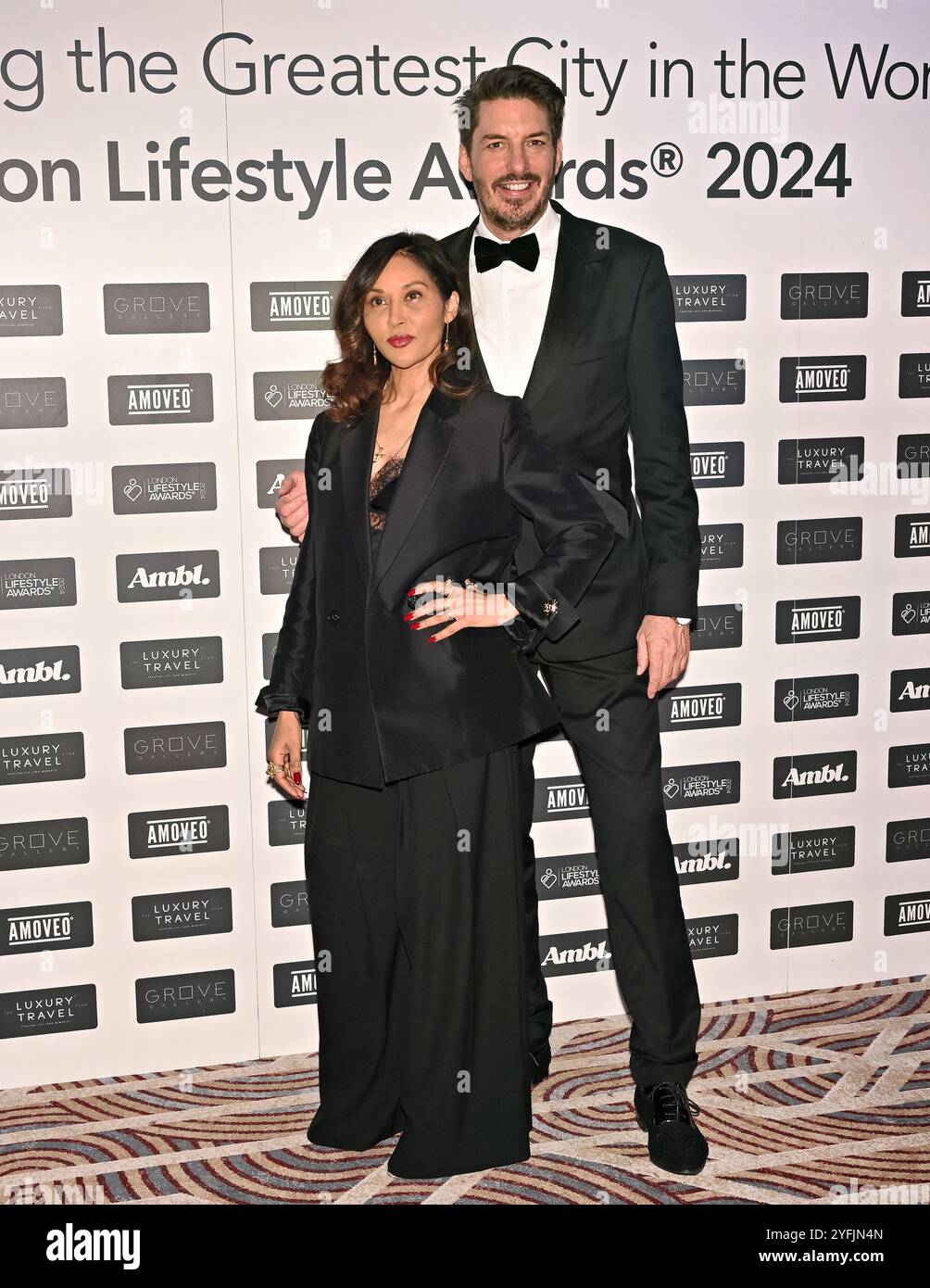 LONDON, UK. 4th Nov, 2024. Jason Gale, Akashia Carswell attends the ...