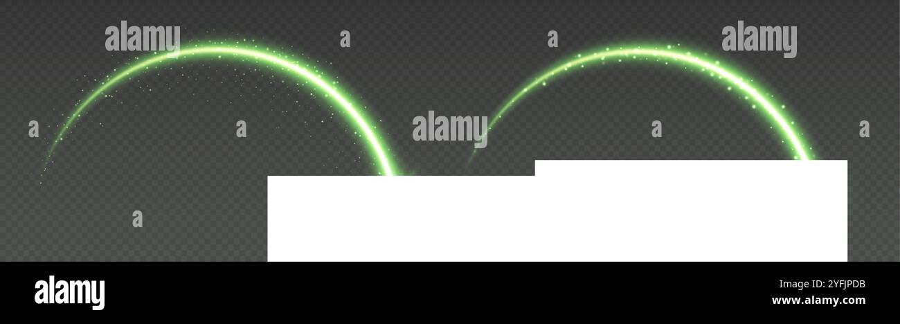 Shooting star light effect, magic arch with sparkles, glowing meteor ...