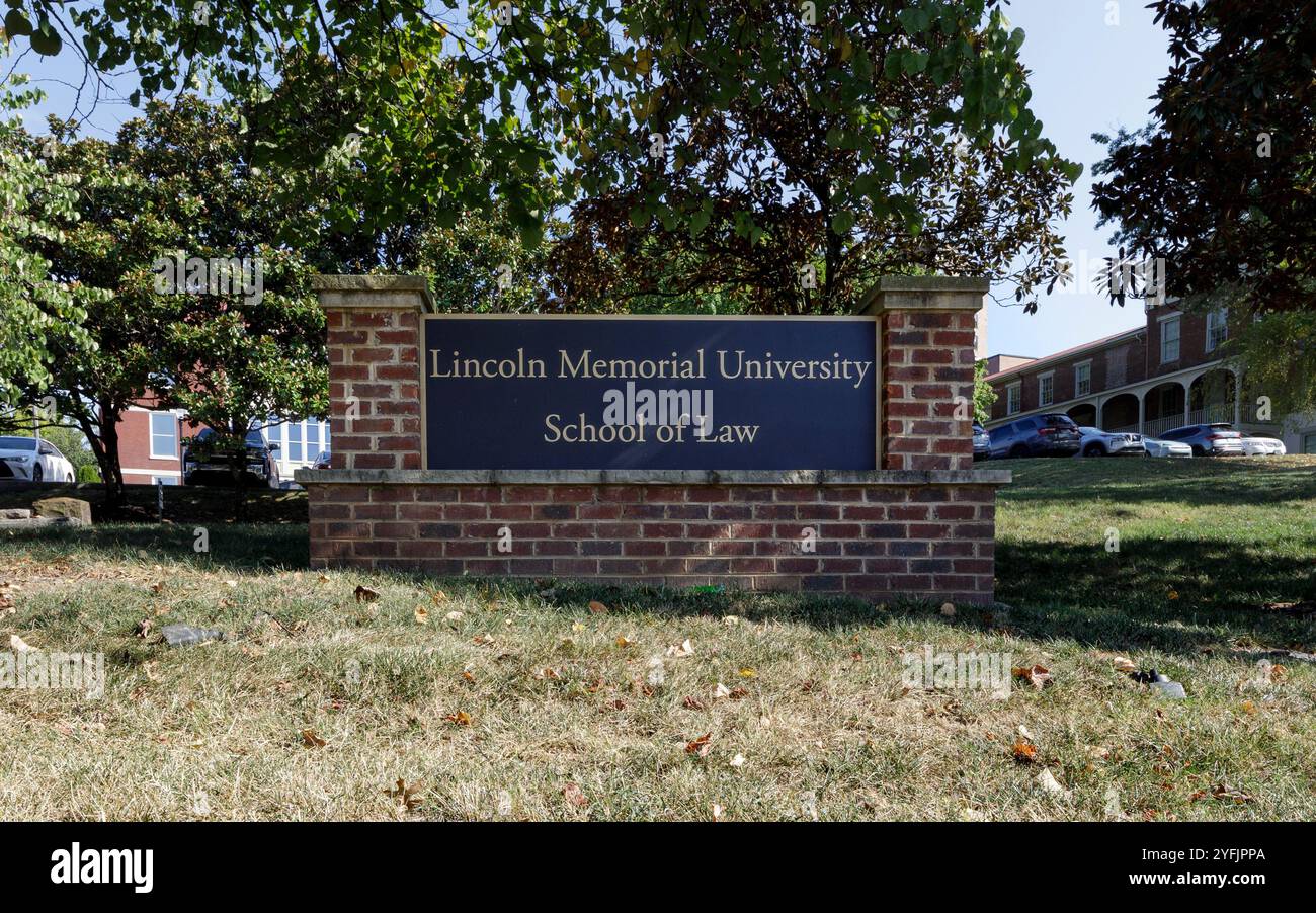 Knoxville, TN, USA-Sept. 22, 2024: Monument sign for the Lincoln ...