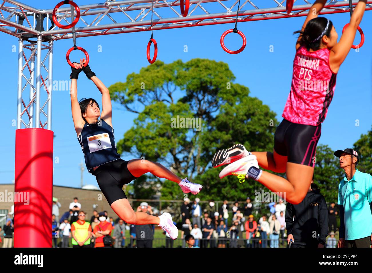 Anjo City athletics stadium, Aichi, Japan. 3rd Nov, 2024. (L-R) Hinano ...