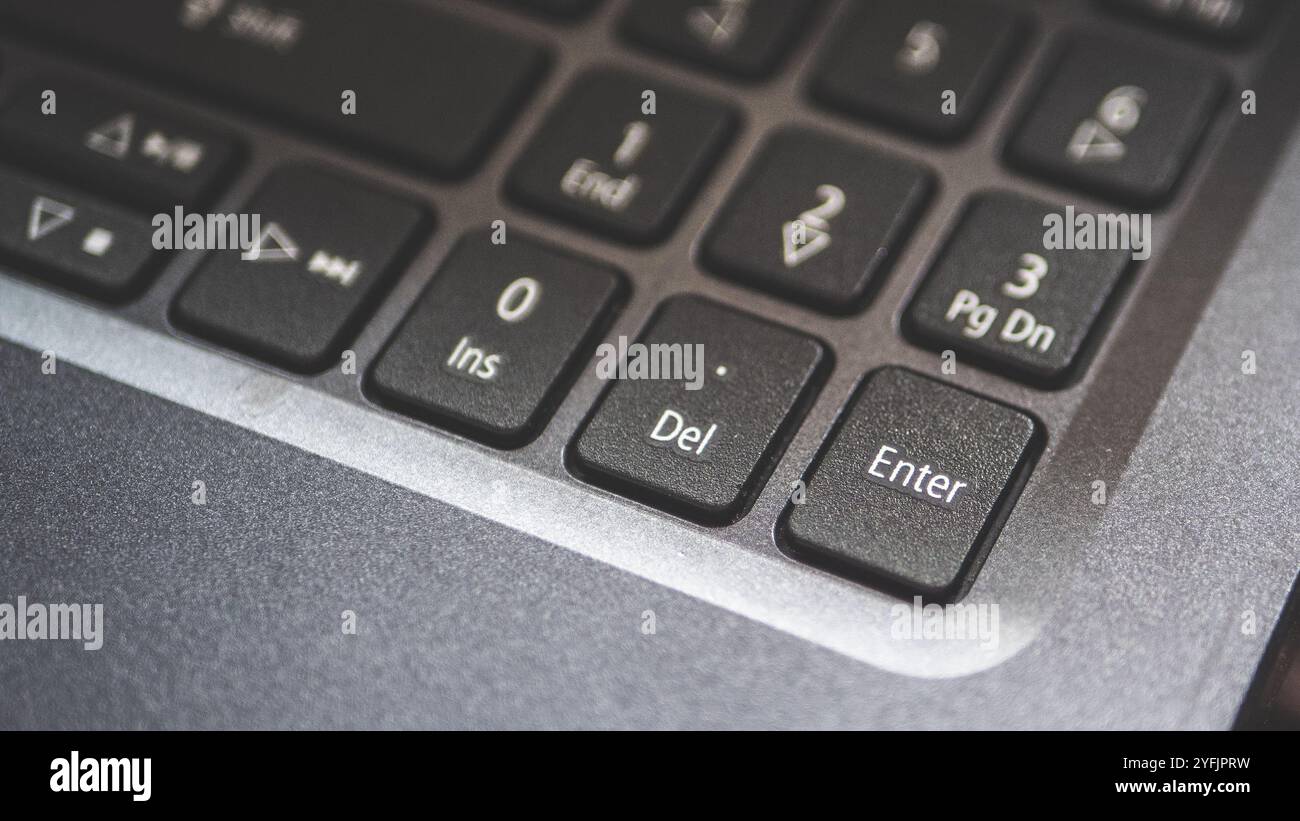 Keyboard button enter laptop black minimalist Stock Photo - Alamy