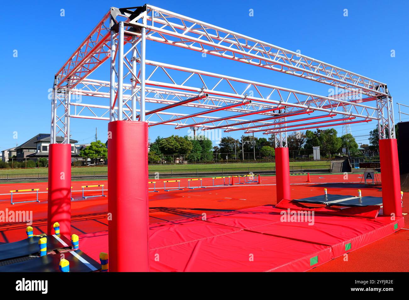 Anjo City athletics stadium, Aichi, Japan. 3rd Nov, 2024. Obstacle ...