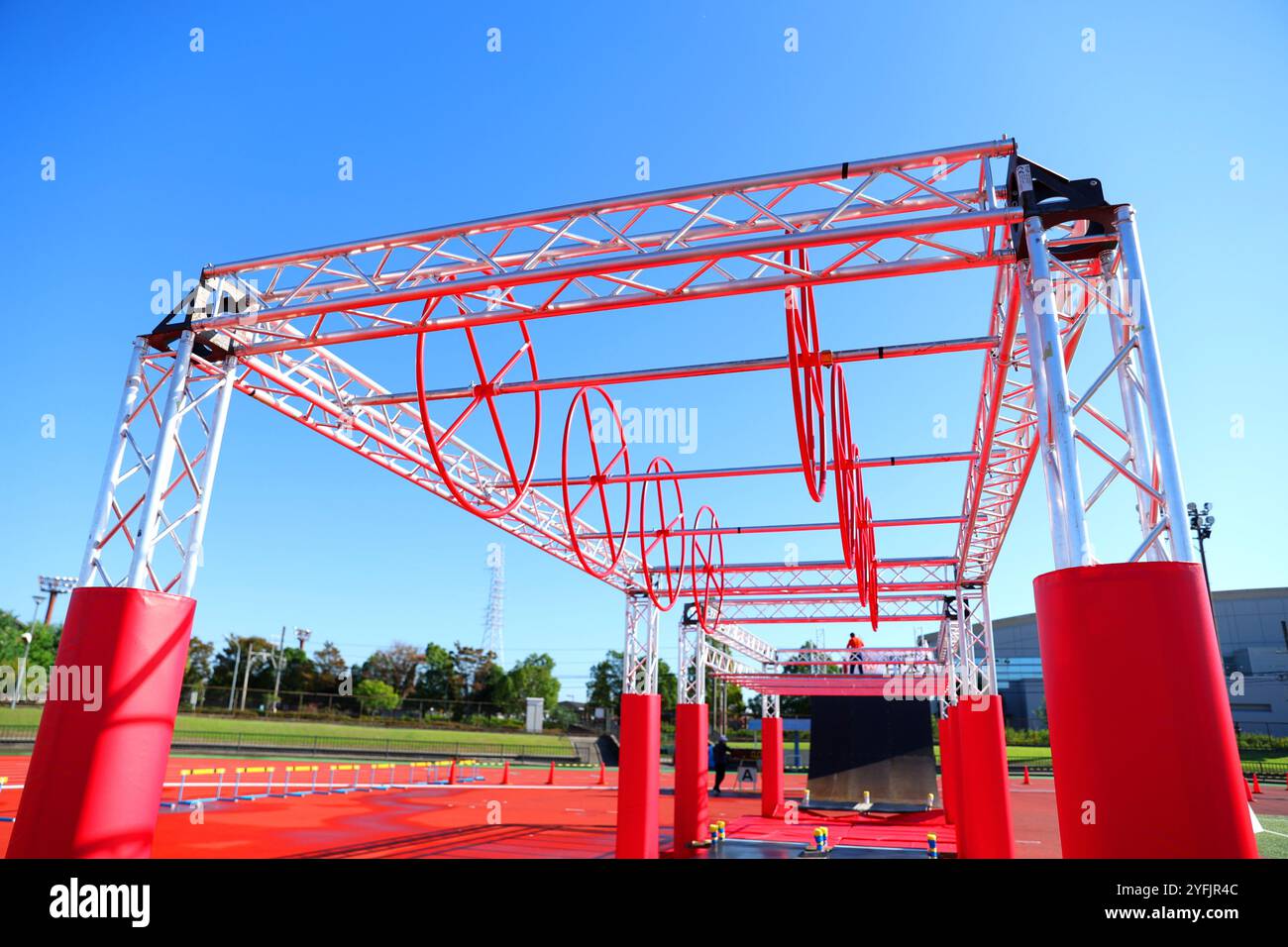 Anjo City athletics stadium, Aichi, Japan. 3rd Nov, 2024. Obstacle ...