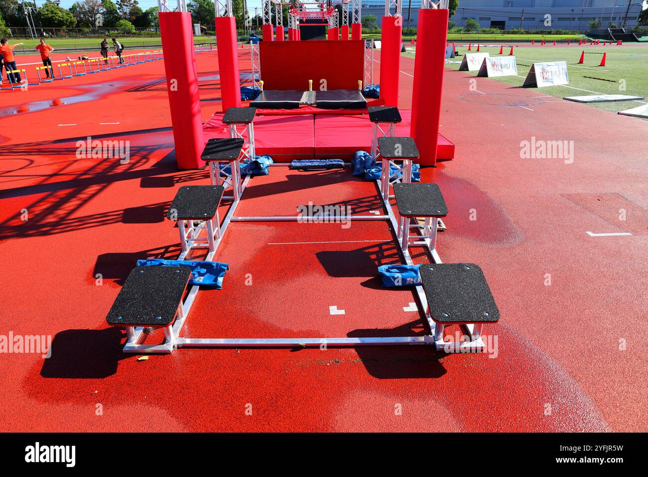 Anjo City athletics stadium, Aichi, Japan. 3rd Nov, 2024. Obstacle ...