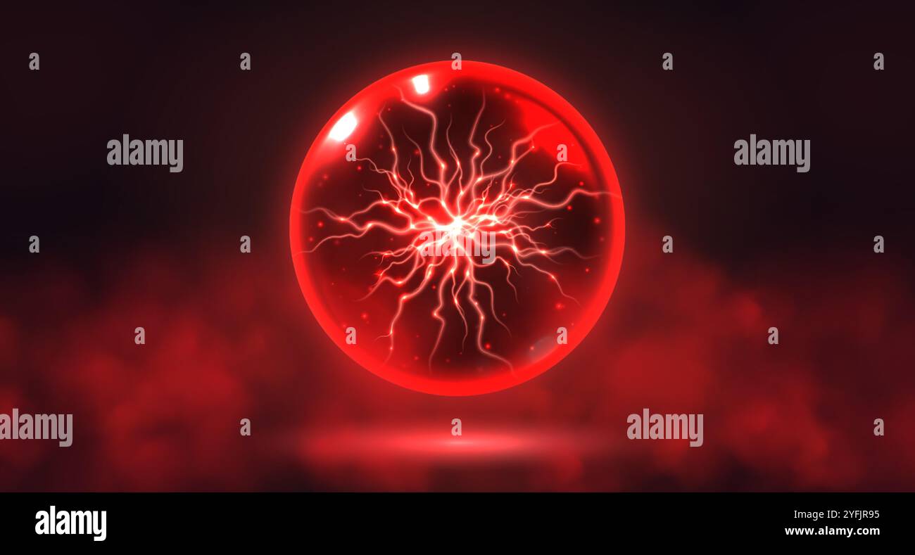 Red lightning thunder energy sphere hi-res stock photography and images ...