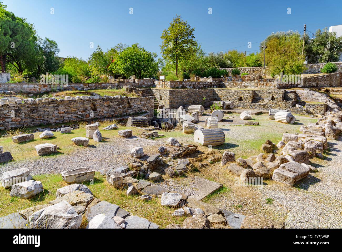 The ruins of the Mausoleum at Halicarnassus in Bodrum, Turkey Stock ...