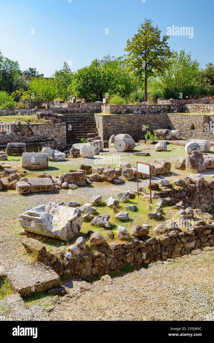 The ruins of the Mausoleum at Halicarnassus in Bodrum, Turkey Stock ...