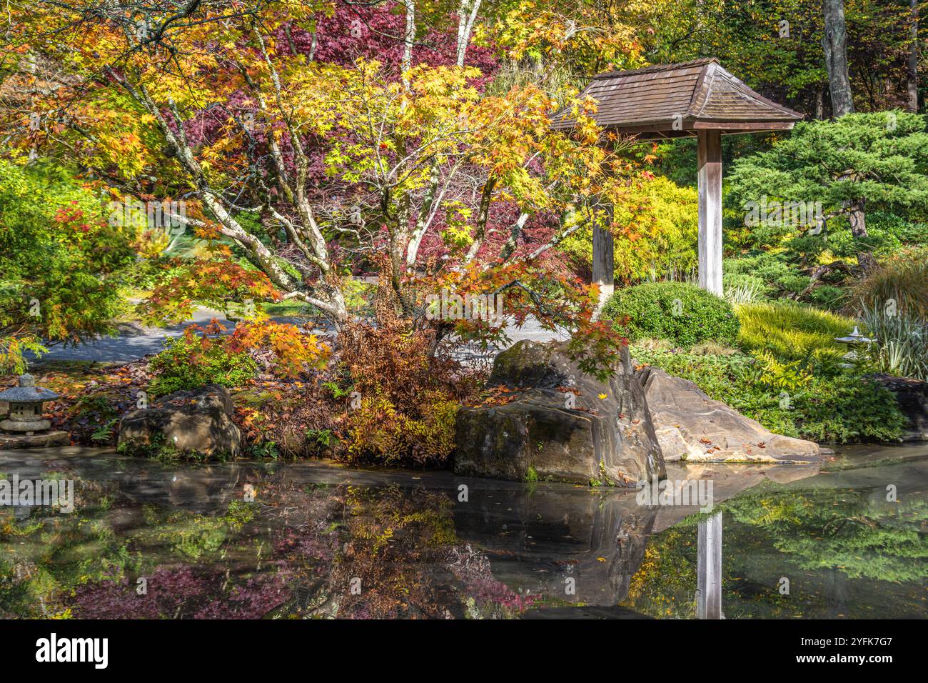 Pagoda in the Japanese gardens at world-class Gibbs Gardens north of ...