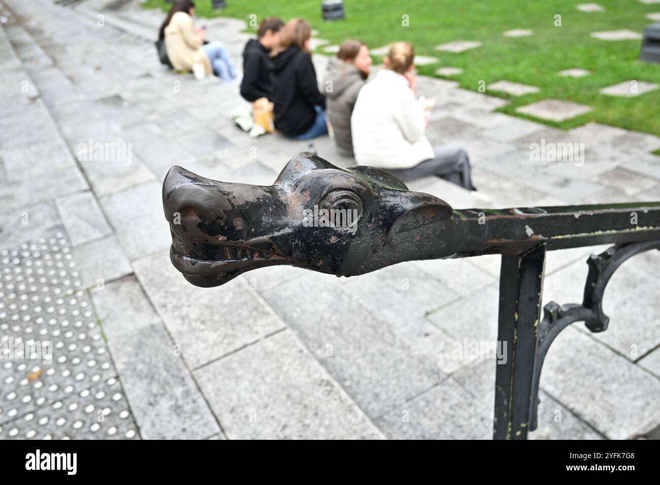 Dragon head on metal rail – Bruges, Belgium – 21 October 2024 Stock ...