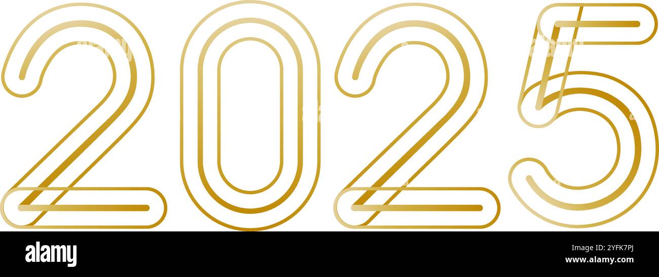 2025 golden number happy Stock Vector Images - Alamy