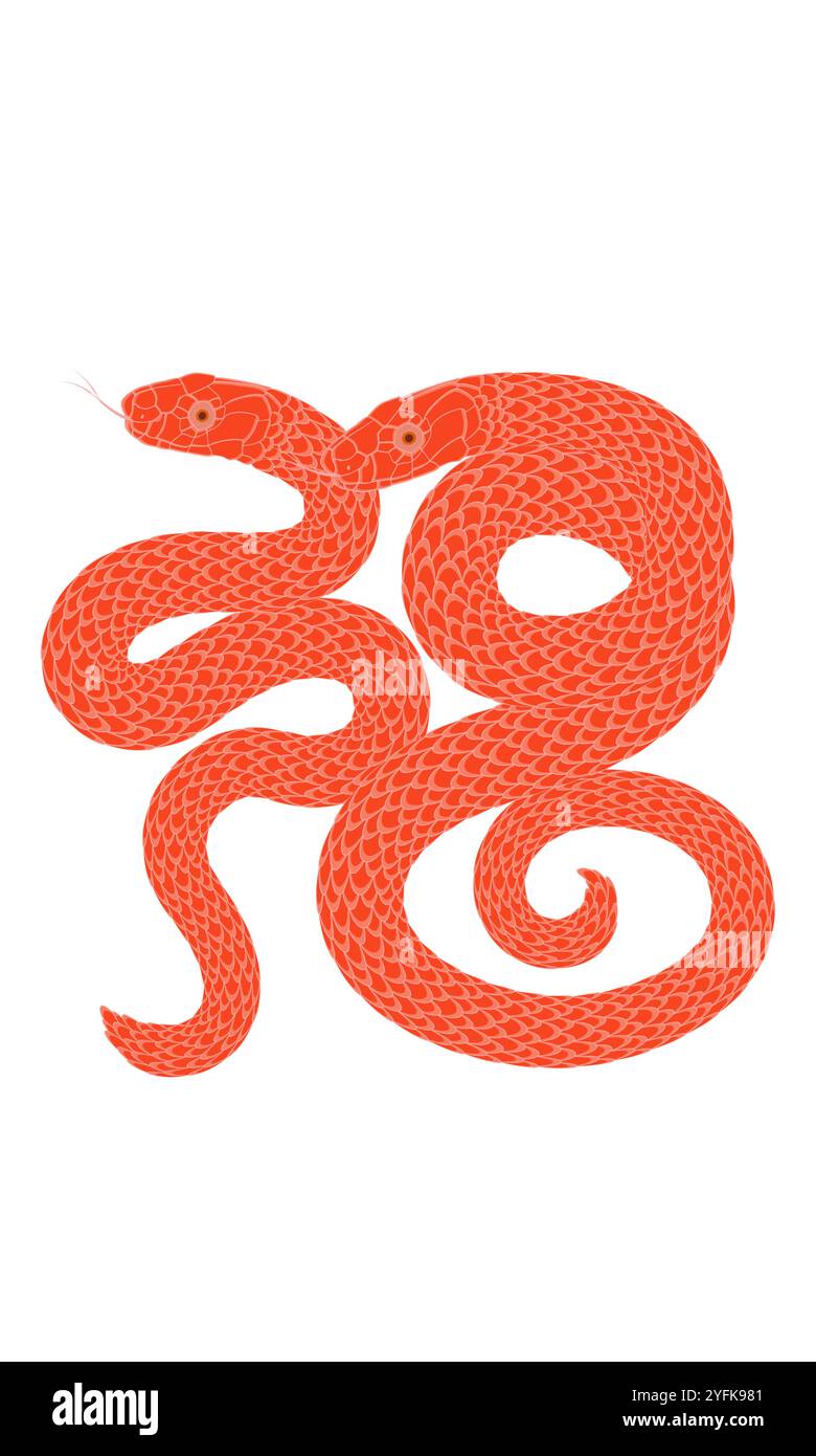 Abstract Chinese character "Fu" composed of snakes Stock Vector Image ...
