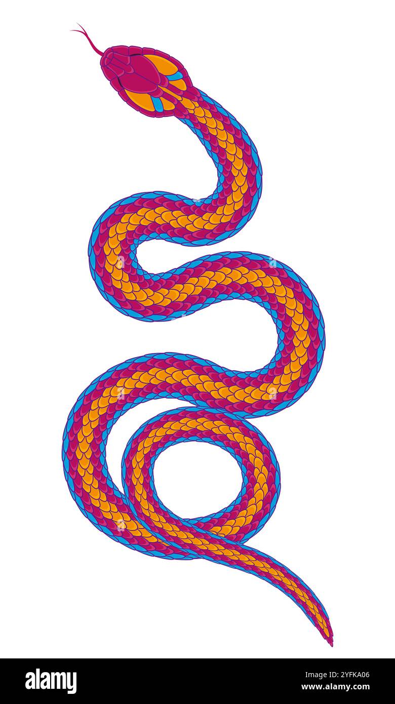 abstract orange cartoon snake pattern Stock Vector Image & Art - Alamy