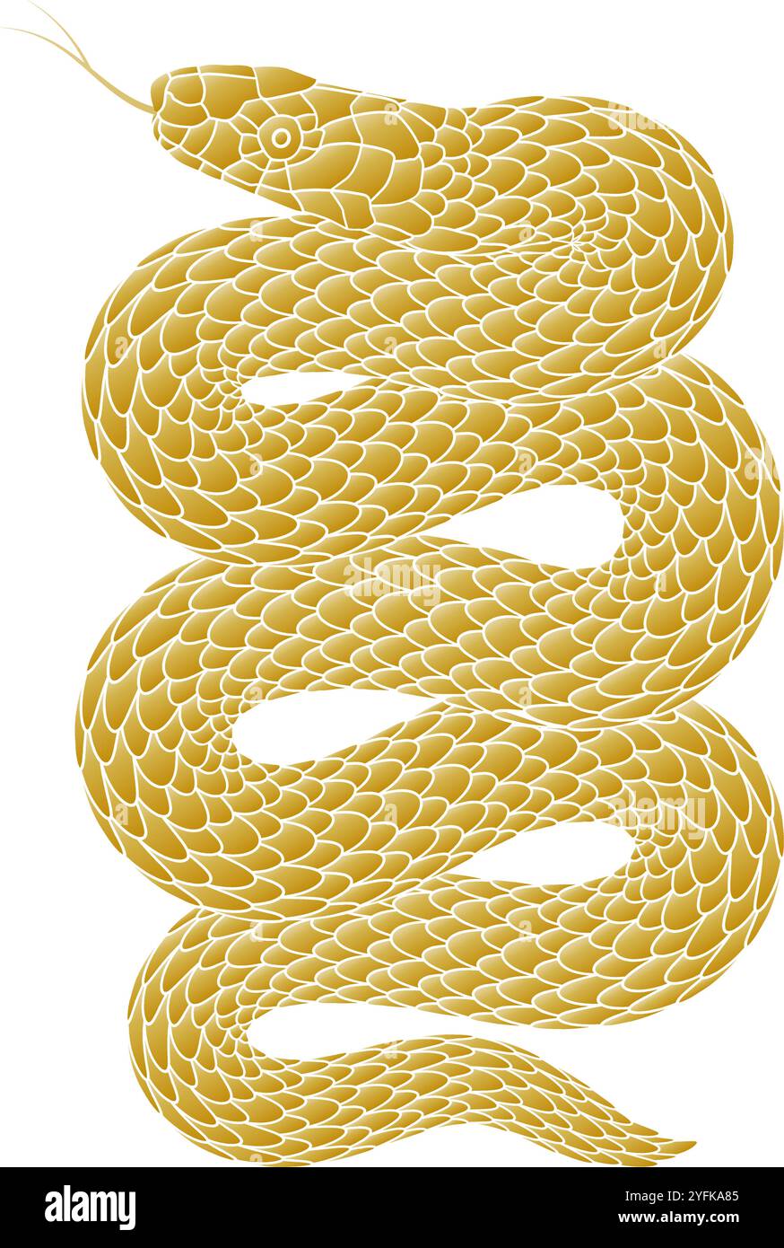 Illustration of a golden snake Stock Vector Image & Art - Alamy