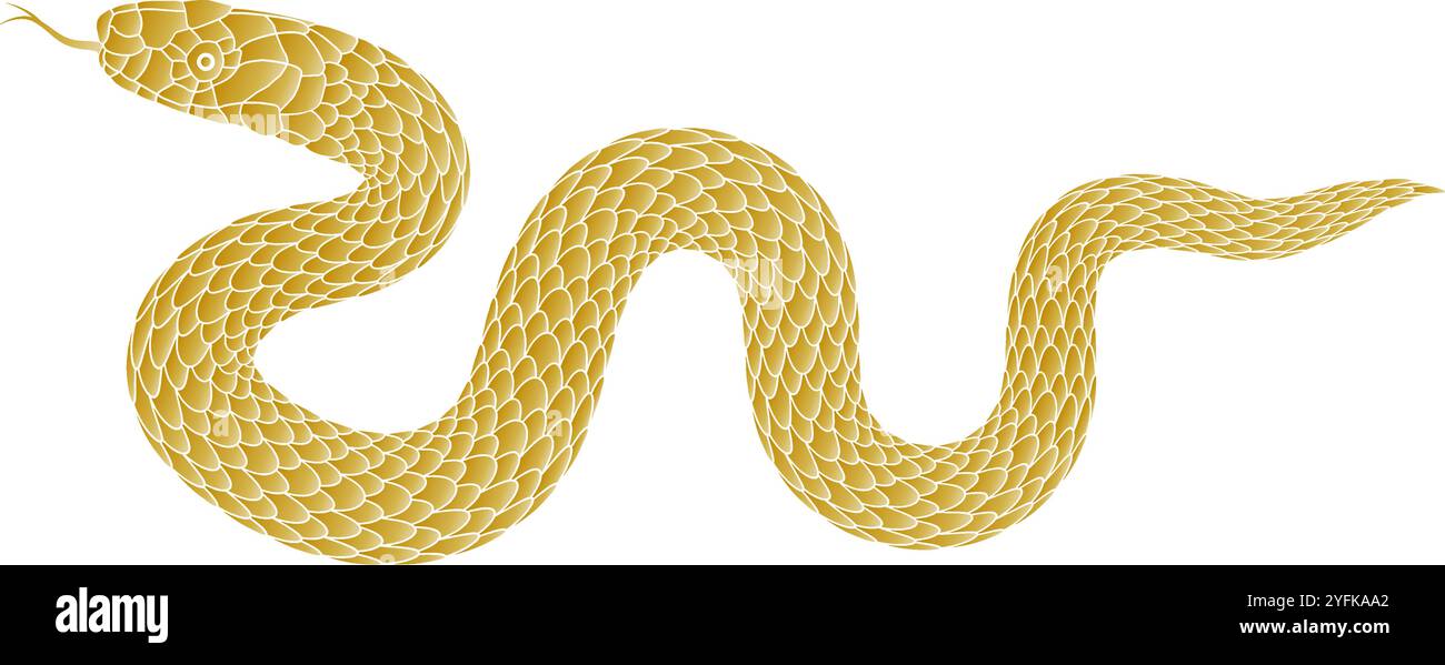 Illustration of a golden snake Stock Vector Image & Art - Alamy