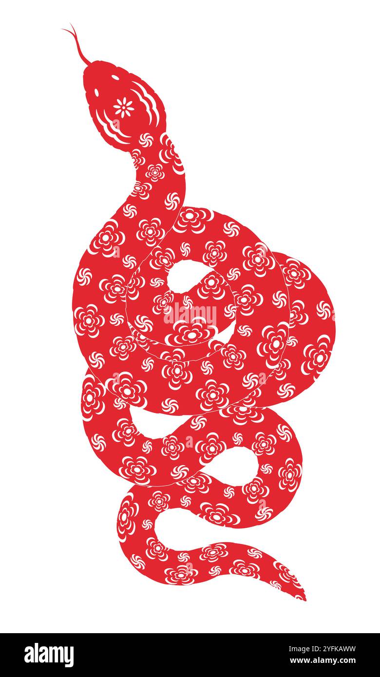 Red paper cut snake Cut Out Stock Images & Pictures - Alamy