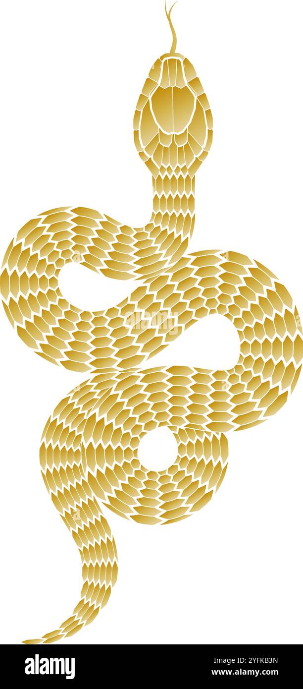 Illustration of a golden snake Stock Vector Image & Art - Alamy