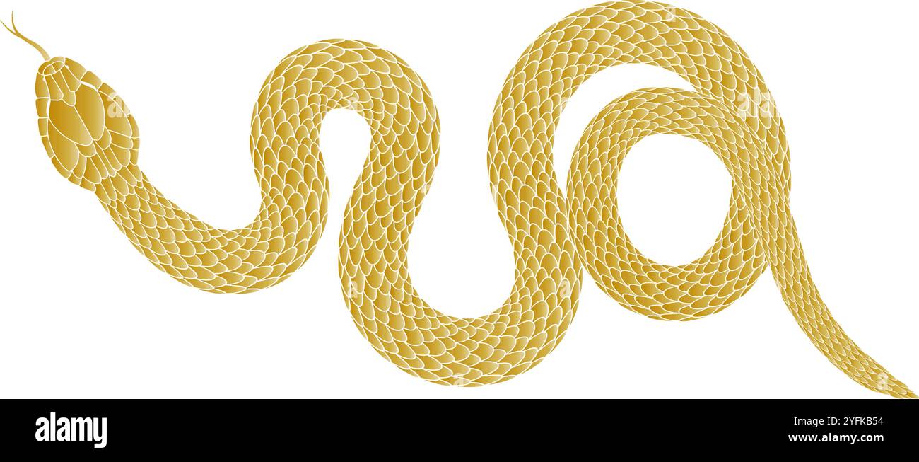 Illustration of a golden snake Stock Vector Image & Art - Alamy