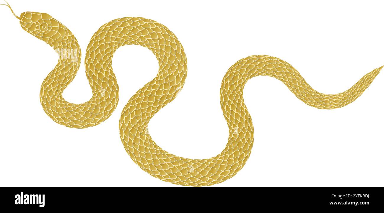 Illustration of a golden snake Stock Vector Image & Art - Alamy