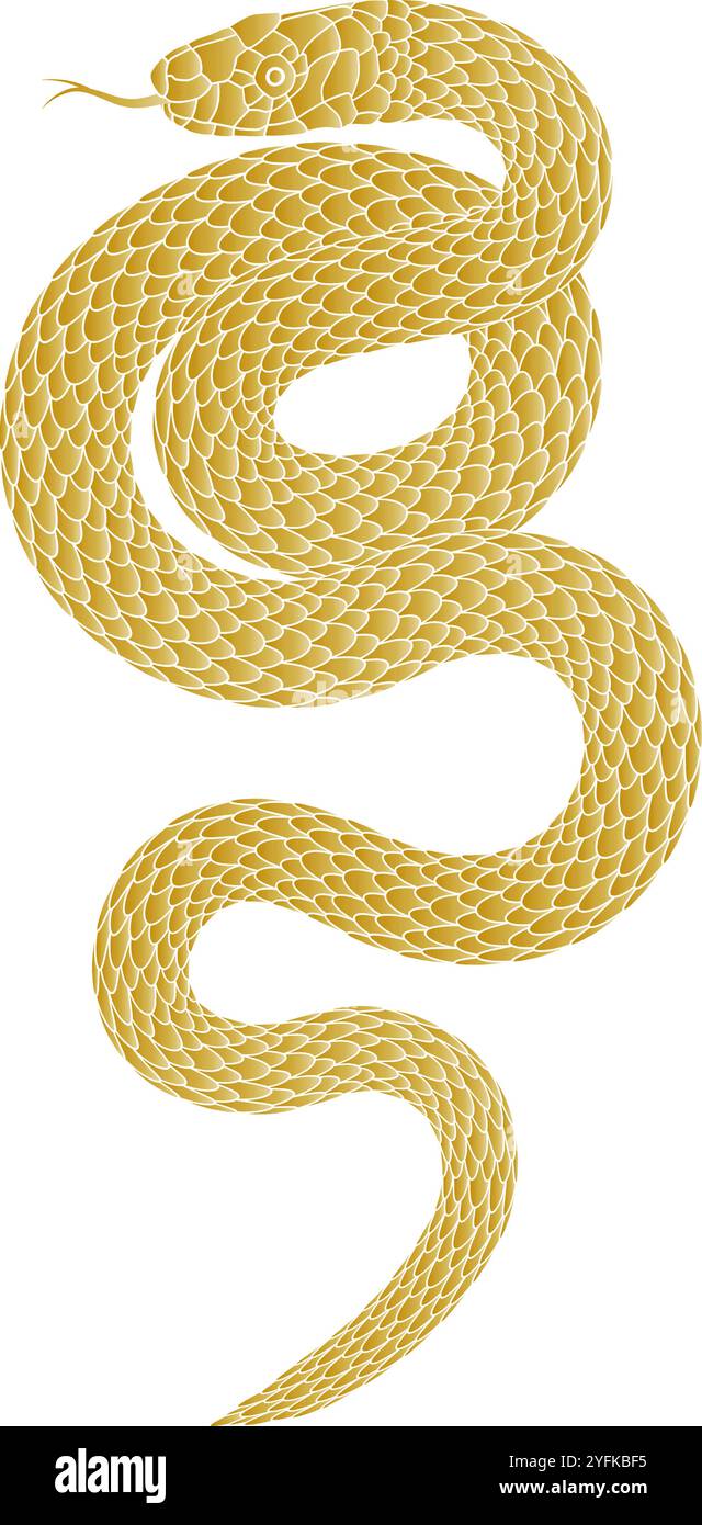 Illustration of a golden snake Stock Vector Image & Art - Alamy