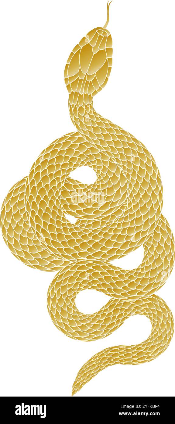 Illustration of a golden snake Stock Vector Image & Art - Alamy