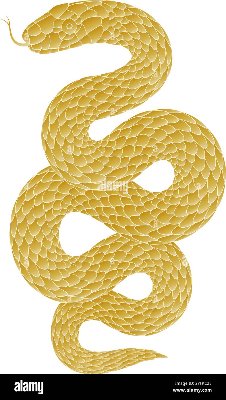 Illustration of a golden snake Stock Vector Image & Art - Alamy