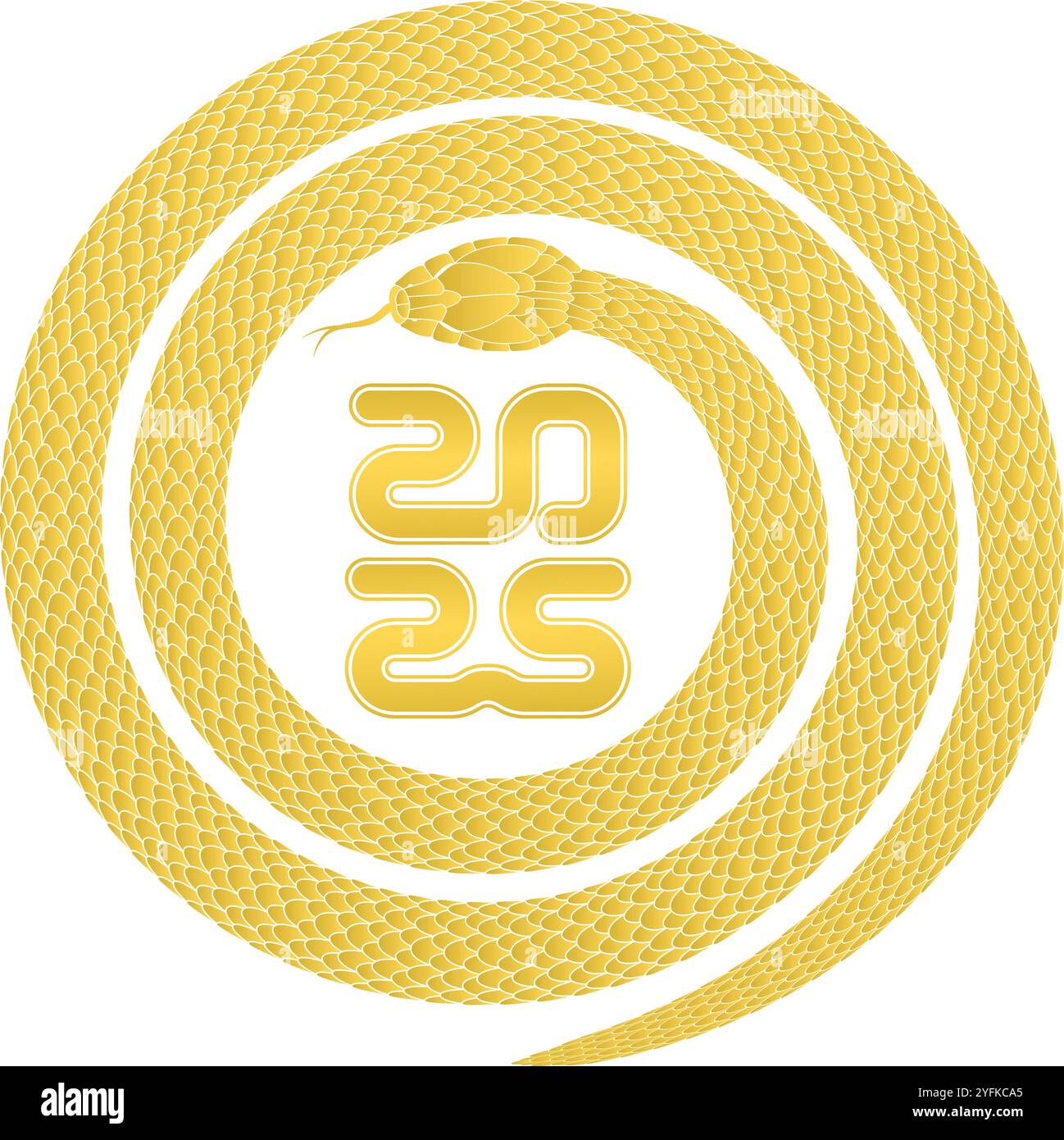 Golden snake coiled around the number 2025 Stock Vector Image & Art - Alamy
