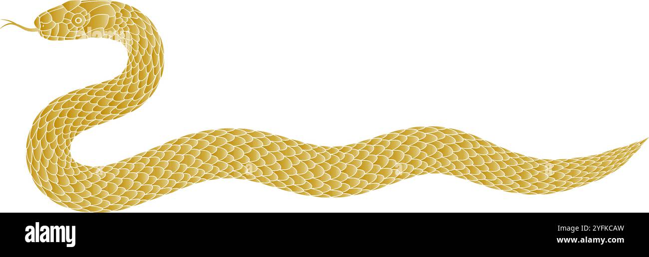 Illustration of a golden snake Stock Vector Image & Art - Alamy