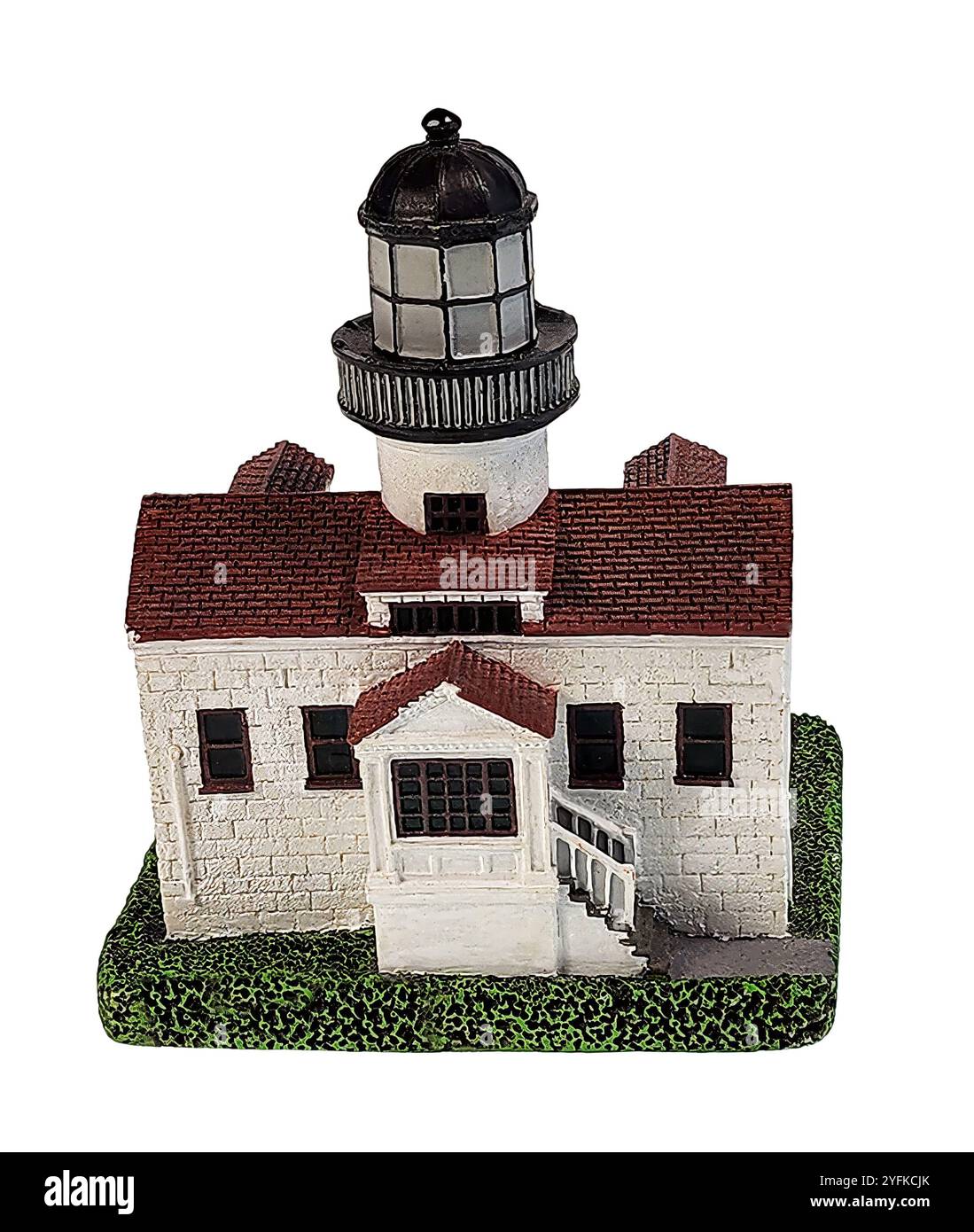 Lighthouse built into a small box cottage on the shoreline Stock Photo ...