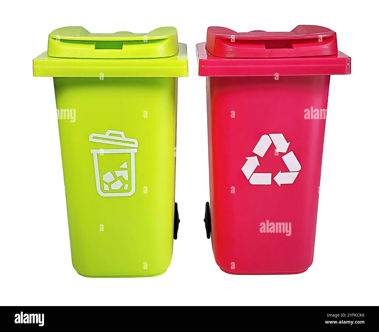 A large recycle bin for recycling items and garbage bin for refuse ...