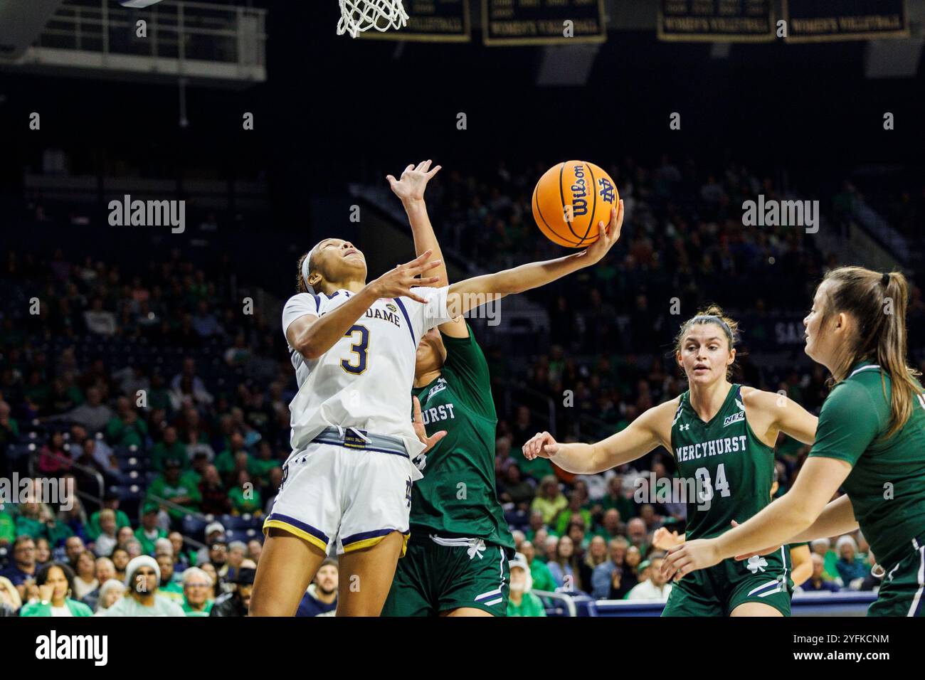 South Bend, Indiana, USA. 04th Nov, 2024. Notre Dame guard Hannah ...