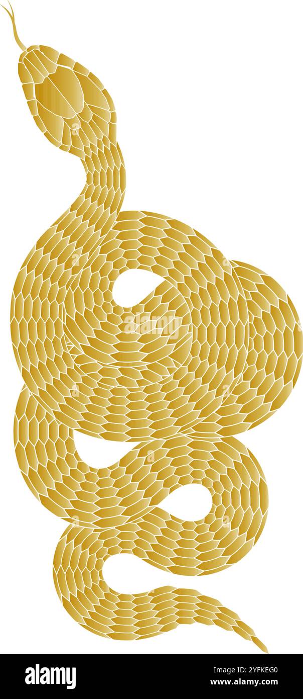 Illustration of a golden snake Stock Vector Image & Art - Alamy