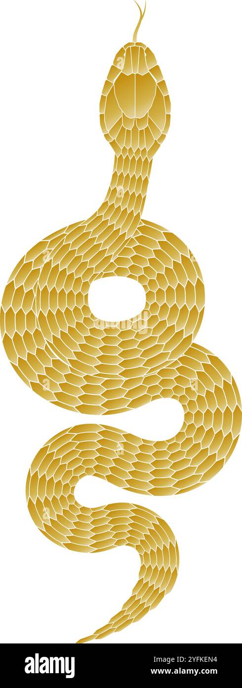 Illustration of a golden snake Stock Vector Image & Art - Alamy