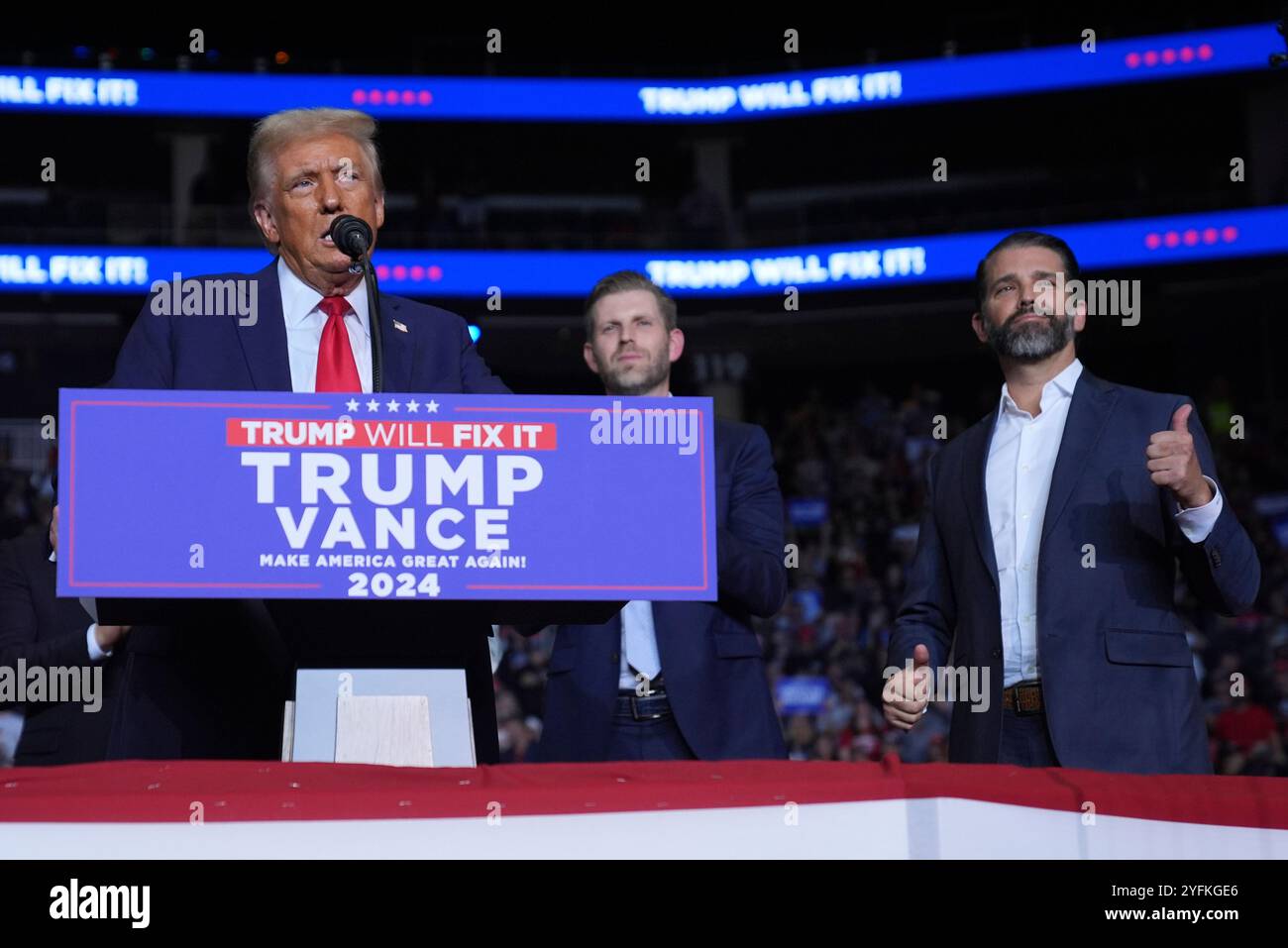 Republican presidential nominee former President Donald Trump speaks at ...