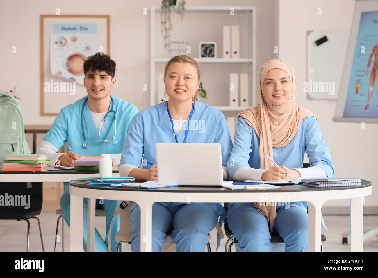 Medical students studying at university Stock Photo - Alamy