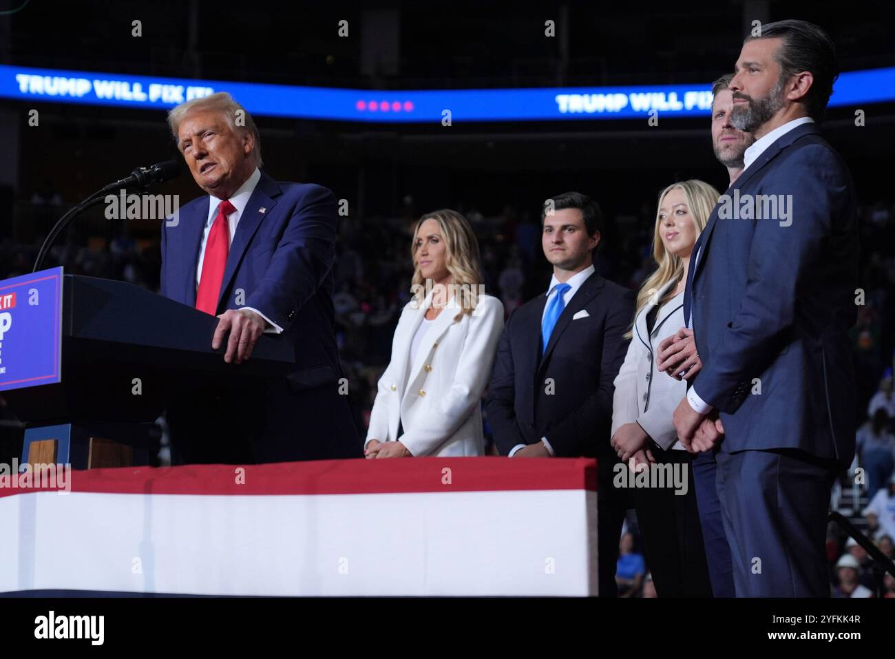 Republican presidential nominee former President Donald Trump speaks at ...