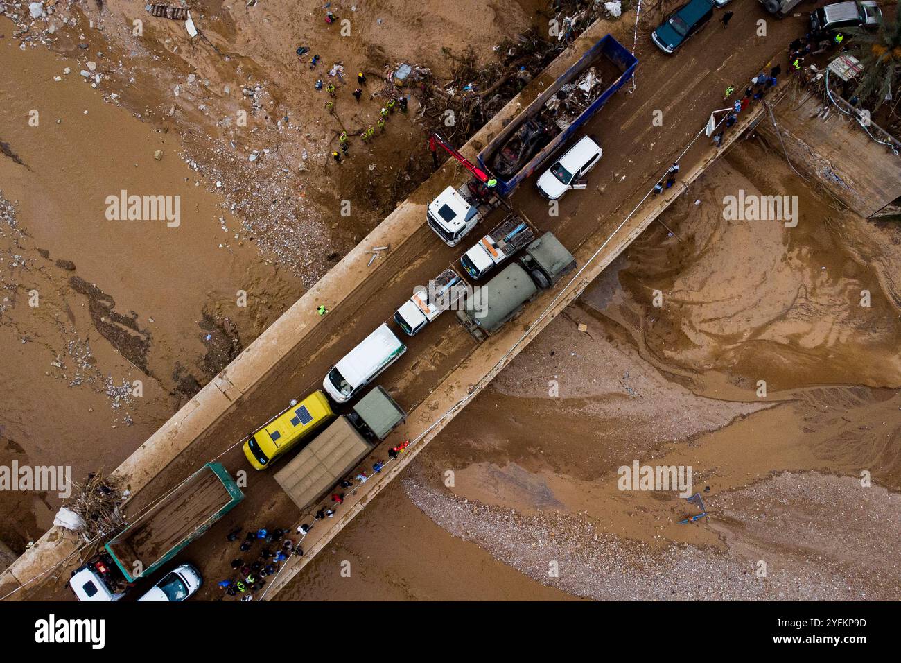Paiporta, Spain. 03rd Nov, 2024. (Drone Shot) Aerial view of the town ...