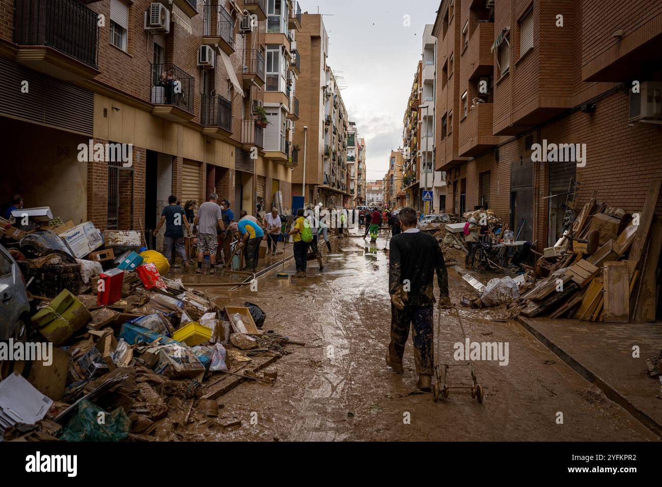 Paiporta, Spain - 03 November 2024: Locals and volunteers are seen ...