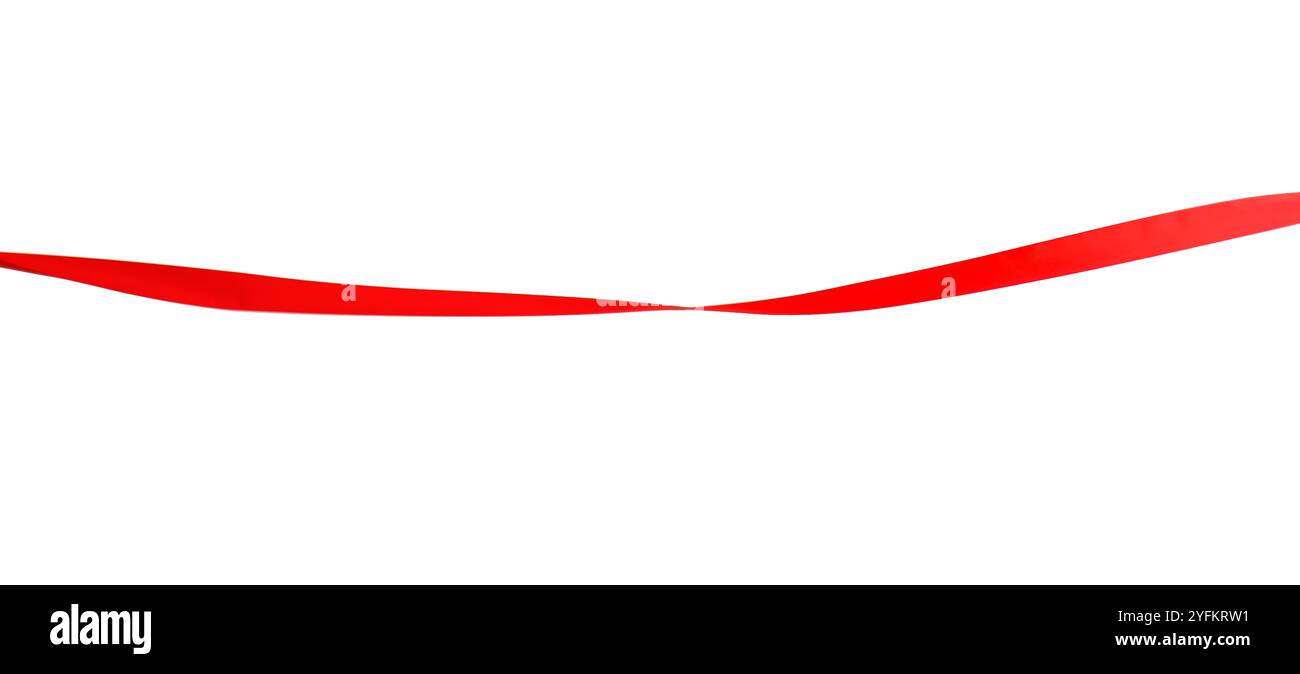 Finish. One red ribbon isolated on white Stock Photo - Alamy