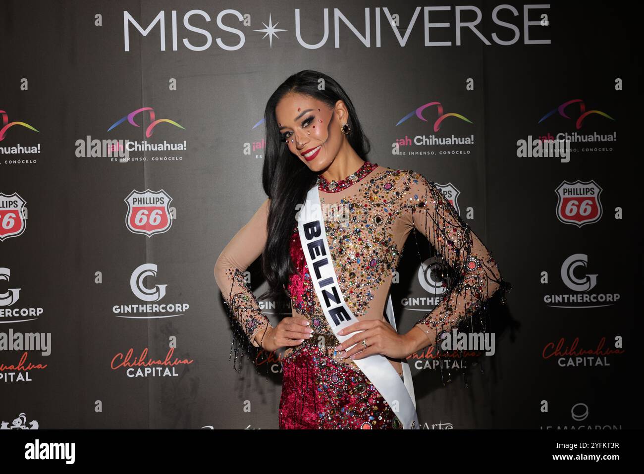 Mexico City, Mexico. 01st Nov, 2024. Miss Belize Halima Hoy attends the ...