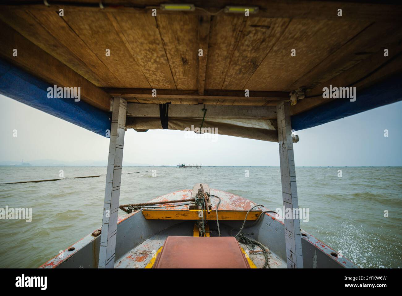 Seascape View from Inside a Traditional Fisherman's Boat. Authentic ...