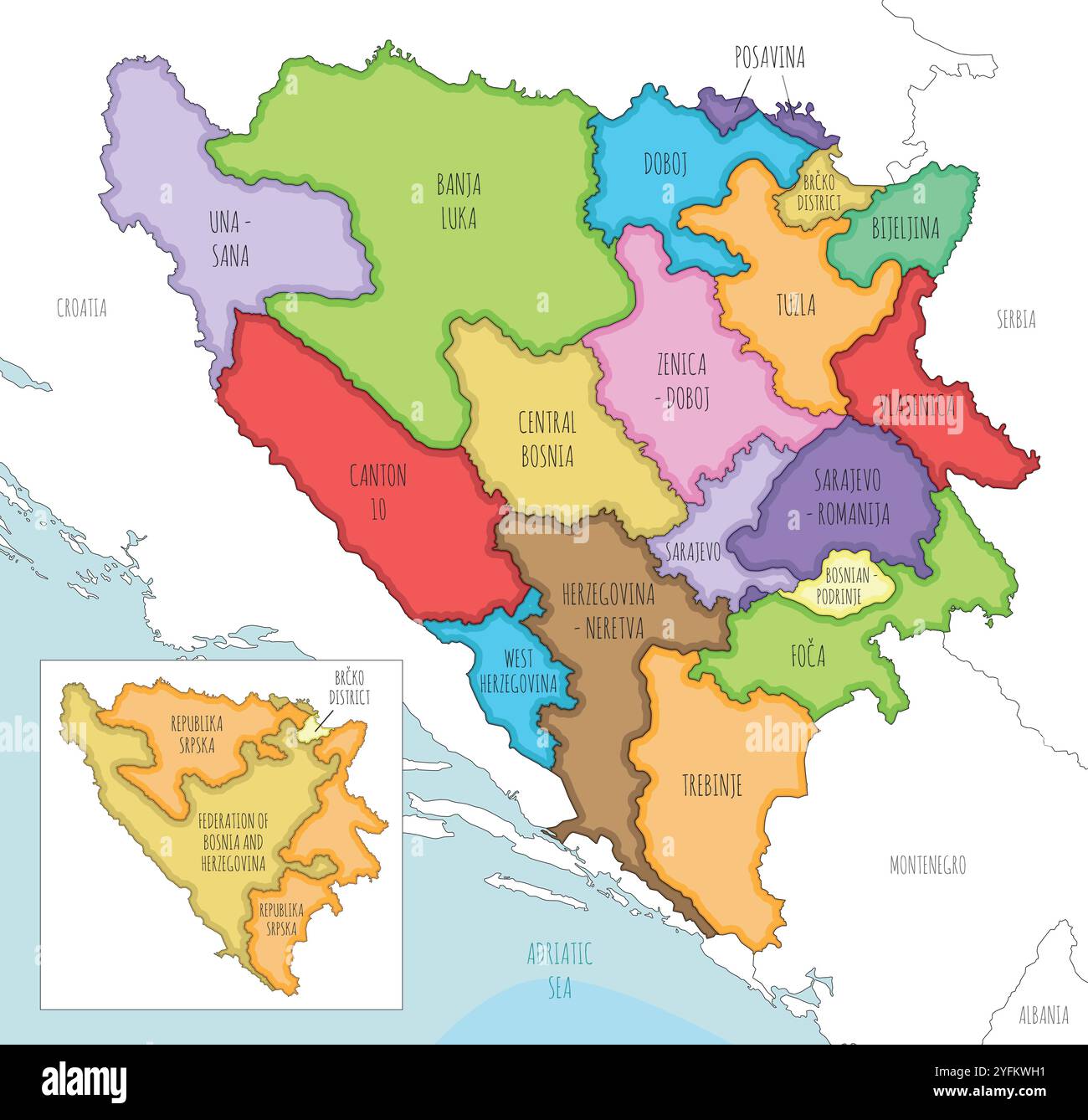 Map Of Bosnia And Surrounding Countries
