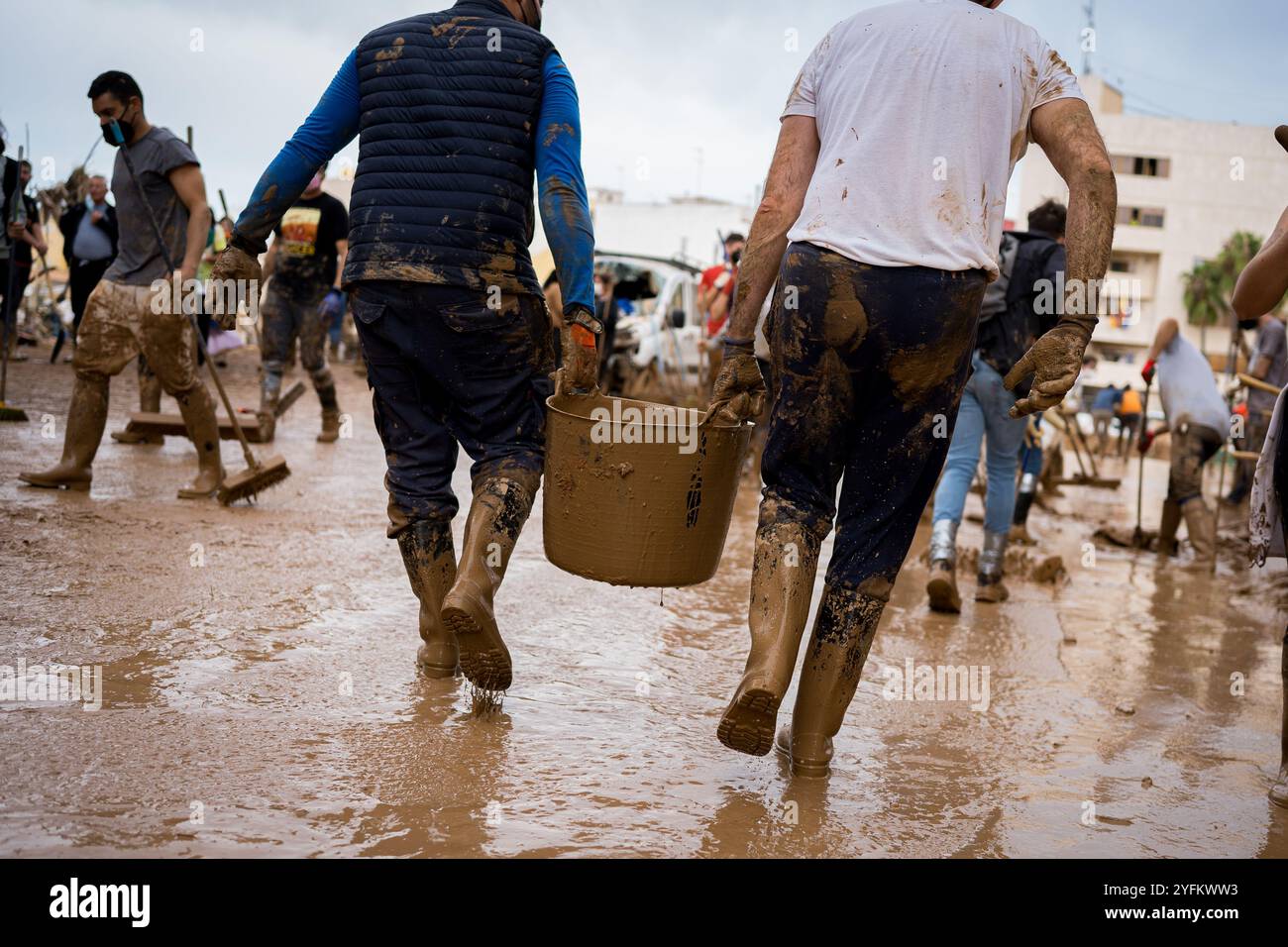 Paiporta, Spain - 03 November 2024: Locals and volunteers are seen ...